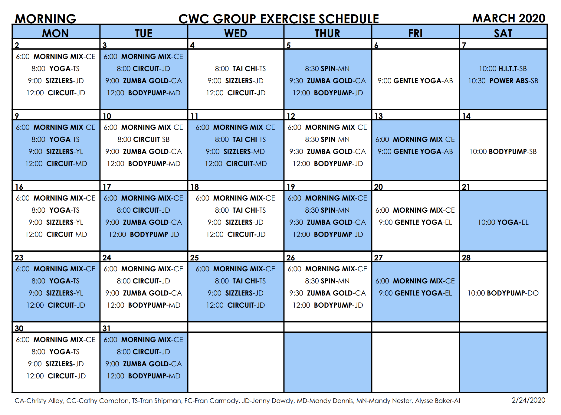 Group Exercise - Carroll Wellness Center